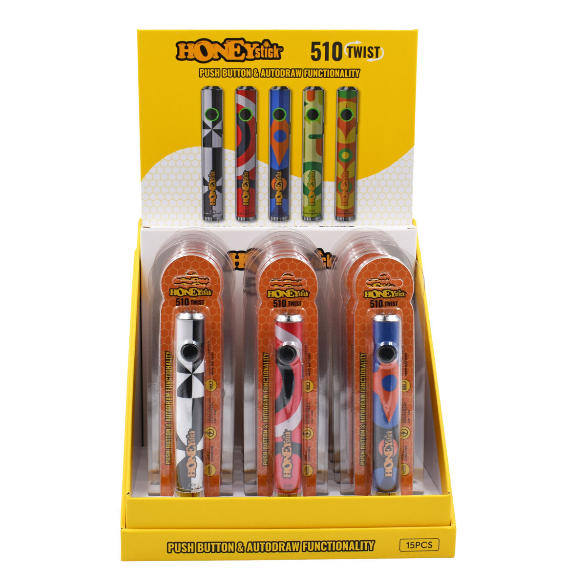 Designer Twist 510 Vape Pen Battery - Variable Voltage 650mAh Capacity